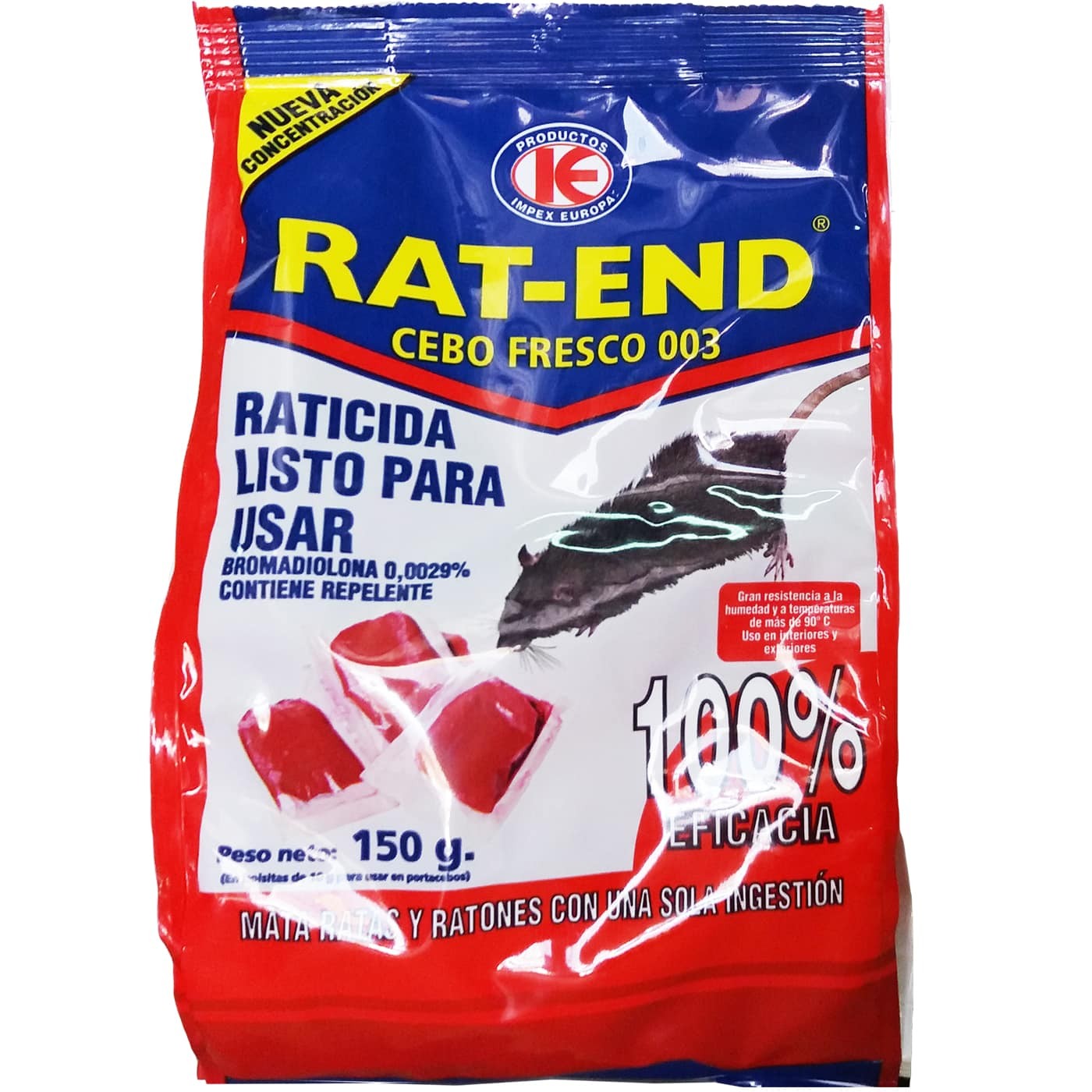 RAT-END, Cebo Fresco Exterminador de Ratones y Ratas IMPEX EUROPA