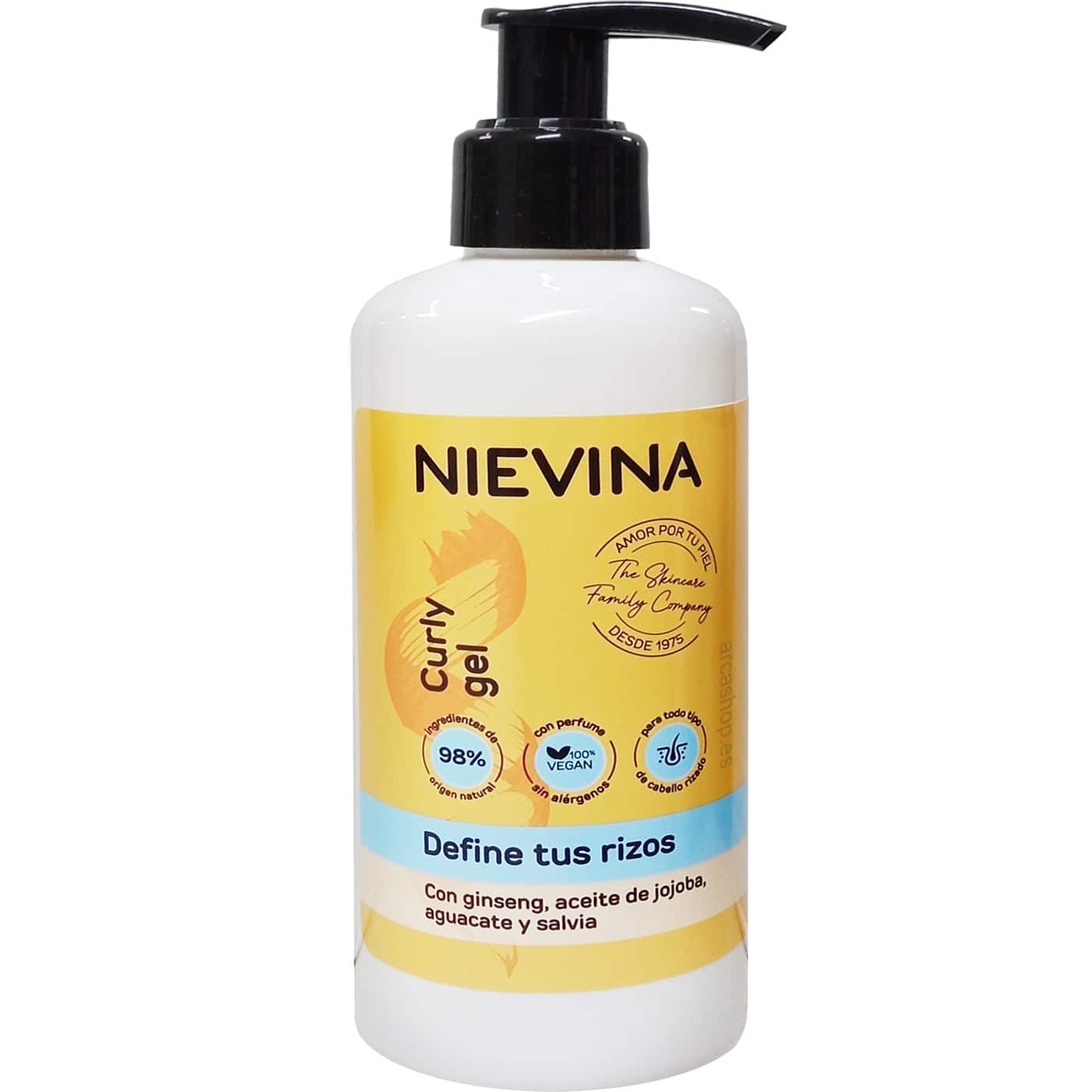 Nievina Curly Gel Rizos, define tu cabello rizado, 250 ml